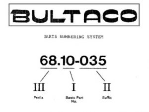 Bultaco part numbering - ViriVintage